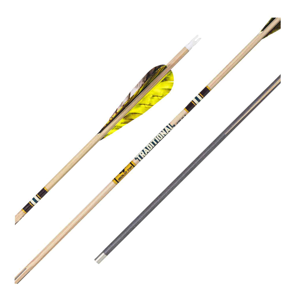 Gold Tip Traditional Classic Feather Fletched Arrows – Lancaster ...