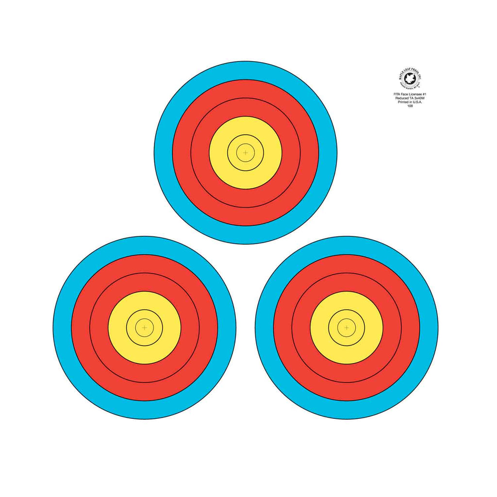 Maple Leaf Miniature 40cm 3-Spot Target Face – Lancaster Archery Supply