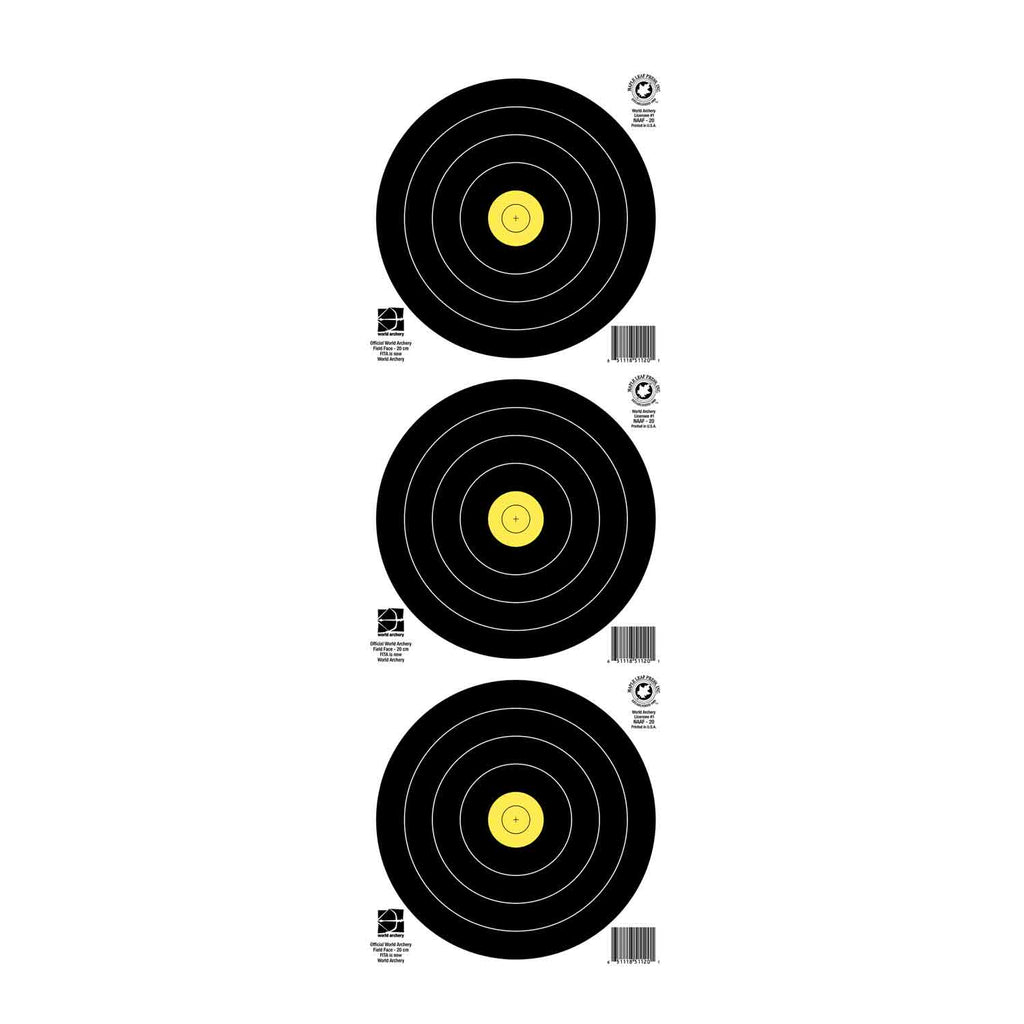 Maple Leaf World Archery Official Vertical 3 Spot Field Target Face (2 ...